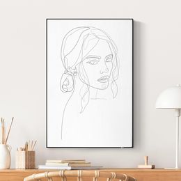 Akustik-Wechselbild Line Art Portraits - Ihr Blick