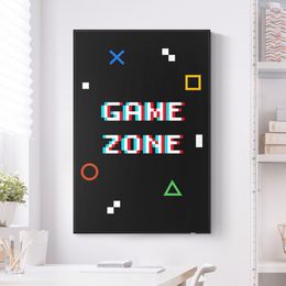 Akustik-Wechselbild Pixel Spruch Game Zone
