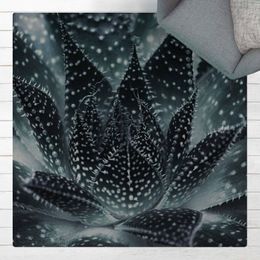 Bilderwelten Kork-Teppich Motiv schwarz Korkmatte - Kaktus mit Sternpunkten bei Nacht - Deko Wohnzimmer Schlafzimmer