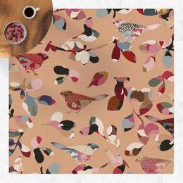 Bilderwelten Kork-Teppich Illustration bunt Tiere Korkmatte - Look Closer - V&ouml;gel Wohnzimmer Schlafzimmer