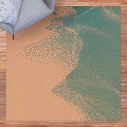 Bilderwelten Kork-Teppich Abstrakt blau Korkmatte - Abstrakte Punktlandschaft Atlantis - Punkte Wohnzimmer Schlafzimmer