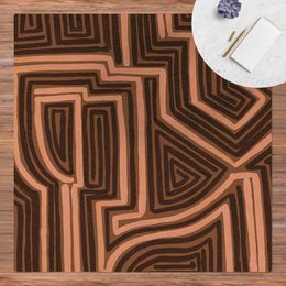 Bilderwelten Kork-Teppich Abstrakt braun originell Korkmatte - Raus aus dem Labyrinth - Geometrisch Wohnzimmer Schlafzimmer