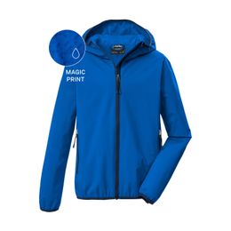 Funktionsjacke Killtec "KOS 145 BYS JCKT", Jungen, Gr. 176, royalblau, Obermaterial: 100% Polyester;Futter: 100% Polyester, Jacken Funktionsjacke, Kinderjacke mit Magic Print, wasserdicht, Kapuze, Kinnschutz