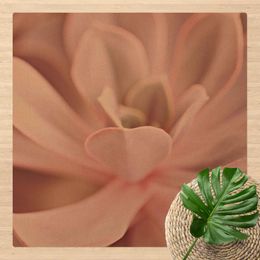 Bilderwelten Kork-Teppich Motiv rosa Korkmatte - Rosane Sukkulentenbl&uuml;te - Deko Wohnzimmer Schlafzimmer