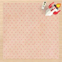 Bilderwelten Kork-Teppich Illustration beige Korkmatte - Rosa Punkte auf heller Schraffur - Punkte Wohnzimmer Schlafzimmer