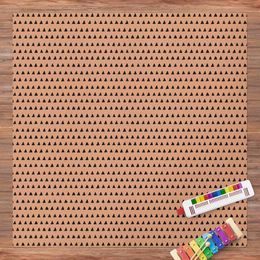 Bilderwelten Kork-Teppich Abstrakt schwarz weiss Korkmatte - Schwarze Tusche Dreiecke - Geometrisch Wohnzimmer Schlafzimmer