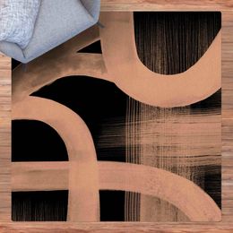 Bilderwelten Kork-Teppich modern schwarz weiss originell Aquarell - Aquarellstra&szlig;en - Deko Wohnzimmer Schlafzimmer