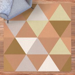 Bilderwelten Kork-Teppich Illustration gr&uuml;n Korkmatte - Geometrisches Muster gekippte Dreiecke Gr&uuml;n - Geometrisch Wohnzimmer Schlafzimmer