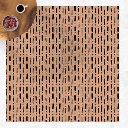 Bilderwelten Kork-Teppich Illustration schwarz Korkmatte - Gezeichneter Strichpunktregen - Deko Wohnzimmer Schlafzimmer