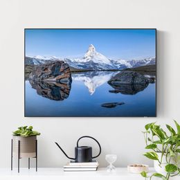 Akustik-Wechselbild Stellisee vor dem Matterhorn