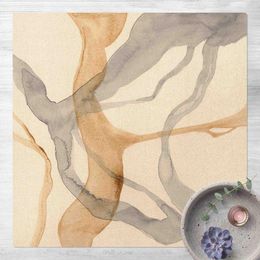 Bilderwelten Kork-Teppich modern beige originell Aquarell - Flie&szlig;endes Rinnsal - Deko Wohnzimmer Schlafzimmer