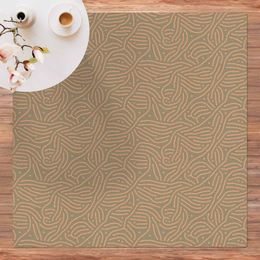 Bilderwelten Kork-Teppich modern blau Korkmatte - Verspieltes Muster mit Linien und Punkten in Hellblau - Streifen Wohnzimmer Schlafzimmer