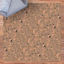 Bilderwelten Kork-Teppich modern blau Korkmatte - Kies Muster im Eis - Deko K&uuml;che