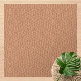 Bilderwelten Kork-Teppich modern grau Korkmatte - Muster aus kleinen Dreiecken in Grau - Geometrisch Wohnzimmer Schlafzimmer