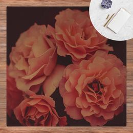 Bilderwelten Kork-Teppich Motiv rosa Blumen Korkmatte - Rosentr&auml;ume - Rose Wohnzimmer Schlafzimmer