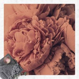 Bilderwelten Kork-Teppich Landhaus violett Blumen Korkmatte - Lila Pfingstrosenbl&uuml;ten - Rose Wohnzimmer Schlafzimmer