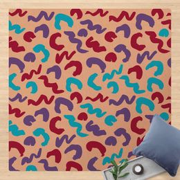 Bilderwelten Kork-Teppich Illustration violett Korkmatte - Dicke Pinselstriche Korallenriff - Geometrisch Wohnzimmer Schlafzimmer