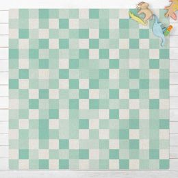 Bilderwelten Kork-Teppich Illustration gr&uuml;n Korkmatte - Geometrisches Muster Mosaik Mintgr&uuml;n - Geometrisch Kinderzimmer Baby M&auml;dchen Jungen