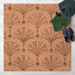 Bilderwelten Kork-Teppich Vintage gold Korkmatte - Die goldenen Zwanziger II - Ornamente Wohnzimmer Schlafzimmer