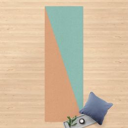 Bilderwelten Kork-Teppich Unifarben blau Korkmatte - Einfaches Blaues Dreieck - Geometrisch Wohnzimmer Schlafzimmer