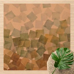 Bilderwelten Kork-Teppich Abstrakt beige Korkmatte - Fallende W&uuml;rfel - Geometrisch Wohnzimmer Schlafzimmer