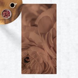 Bilderwelten Kork-Teppich Motiv rosa Korkmatte - Err&ouml;tete Bl&uuml;te - Rose Wohnzimmer Schlafzimmer