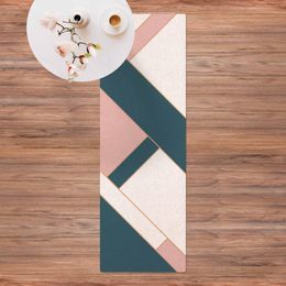 Bilderwelten Kork-Teppich Illustration petrol Korkmatte - Eckiges Geflecht Petrol - Geometrisch Wohnzimmer Schlafzimmer