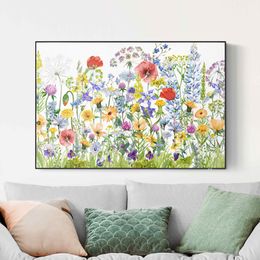 Akustik-Wechselbild Aquarellierte Blumenwiese