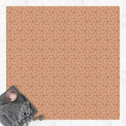 Bilderwelten Kork-Teppich modern schwarz weiss Korkmatte - Dreidimensionales Struktur Muster - Geometrisch Wohnzimmer Schlafzimmer