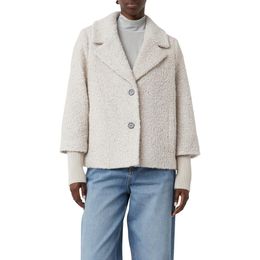 comma, COMMA Damen Kurzmantel, beige, Gr. 44, Strukturmuster, unifarben, Boucl&eacute;, Obermaterial: 79% Polyacryl, 16% Wolle, 5% Polyester. Futter: 100%