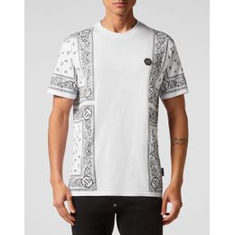 Philipp Plein Herren T-Shirt "Paisley", wei&szlig;, Gr. S, Obermaterial: 100% Baumwolle, Shirts