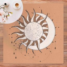 Bilderwelten Kork-Teppich Illustration schwarz Spirituell Korkmatte - Astrologie Sonnenmond Konstellation - Sternzeichen Wohnzimmer Schlafzimmer