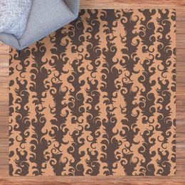 Bilderwelten Kork-Teppich modern grau Korkmatte - Rauch Muster in Graublau - Deko Wohnzimmer Schlafzimmer
