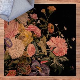 Bilderwelten Kork-Teppich modern bunt originell Korkmatte - Blumentraum Bouquet - Rose Wohnzimmer Schlafzimmer