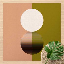 Bilderwelten Kork-Teppich Abstrakt gr&uuml;n Korkmatte - Bauhaus Ulm Gr&uuml;n - Geometrisch Wohnzimmer Schlafzimmer