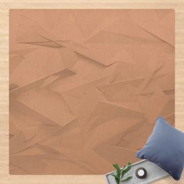 Bilderwelten Kork-Teppich Abstrakt weiss 3D-Effekt - Abstrakte 3D Optik - Deko Wohnzimmer Schlafzimmer
