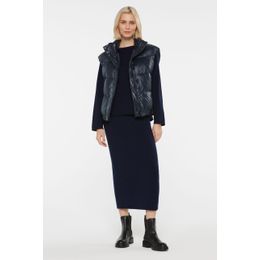 Damen Maxirock, blau, Gr. XL, SENSES.THE LABEL, unifarben, Strick, Material: 51% Viskose, 27% Polyester, 22% Polyamid, R&ouml;cke, mit Gehschlitz