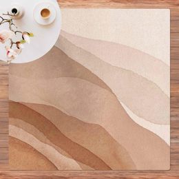 Bilderwelten Kork-Teppich Abstrakt braun Korkmatte - Aquarell Landschaft Sandwogen - Deko Wohnzimmer Schlafzimmer