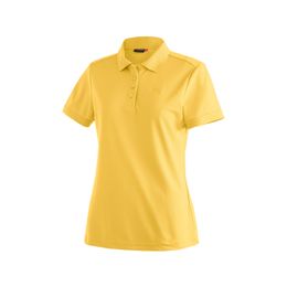 Poloshirt Maier Sports "Ulrike", Herren, Gr. 40, hellgelb, 100% Polyester, Rundhals, Shirts Poloshirt, Damen Polo kurzarm, leichtes Shirt, Funktionsshirt mit Kragen, Reg Fit
