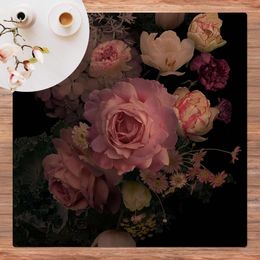 Kork-Teppich - Rosentraum Bouquet - Motiv rosa Korkmatte Rose Wohnzimmer Schlafzimmer