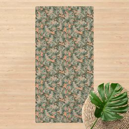 Bilderwelten Kork-Teppich Aquarell Monstera Bl&auml;tter in Gr&uuml;n