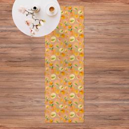 Bilderwelten Kork-Teppich Illustration orange Kulinarisch Aquarell - Aquarell Orangen mit Bl&auml;ttern - Obst K&uuml;che