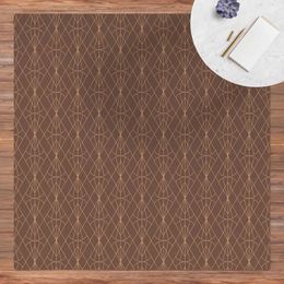 Bilderwelten Kork-Teppich Vintage grau Korkmatte - Art Deco Diamant Muster vor Grau XXL - Geometrisch Wohnzimmer Schlafzimmer