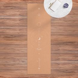Bilderwelten Kork-Teppich Illustration weiss Spirituell Korkmatte - Astrologie Umlaufbahn Planeten Wei&szlig; - Sternzeichen Wohnzimmer Schlafzimmer
