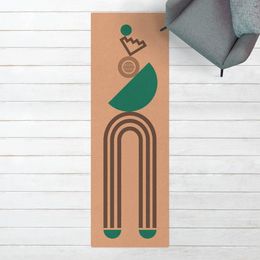 Bilderwelten Kork-Teppich Abstrakt grau Korkmatte - Bauhaus Leipzig - Geometrisch Wohnzimmer Schlafzimmer
