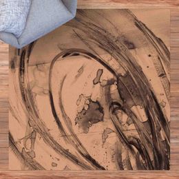 Bilderwelten Kork-Teppich Abstrakt schwarz weiss originell Korkmatte - Sonar Schwarz Wei&szlig; II - Deko Wohnzimmer Schlafzimmer