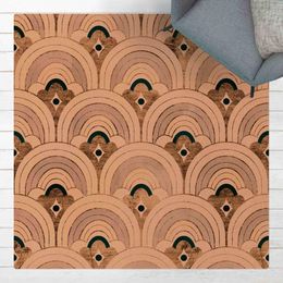 Bilderwelten Kork-Teppich Vintage gold Korkmatte - Die goldenen Zwanziger IV - Retro Wohnzimmer Schlafzimmer