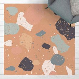 Bilderwelten Kork-Teppich modern pastell Steinoptik - Terrazzo Muster - Retro Wohnzimmer Schlafzimmer