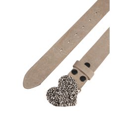 Damen Lederg&uuml;rtel "&raquo;Soft Taupe&laquo;, mit austauschbarer Schlie&szlig;e &raquo;Rosenherz Komplett&laquo;"taupe, Gr. 85, RETTUNGSRING G&Uuml;RTEL, Rindsleder, G&uuml;rtel
