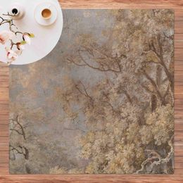 Bilderwelten Kork-Teppich Abstrakt braun Korkmatte - Verwunschener Wald am Morgen - Deko Wohnzimmer Schlafzimmer